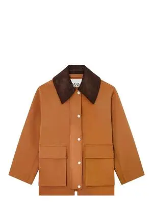 GANNI Corduroy-collar Jacket - Brown