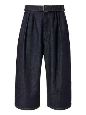 Dries Van Noten Belted Denim Bermuda Shorts - Blue