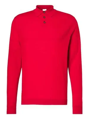ALLUDE Virgin Wool Polo Shirt - Red
