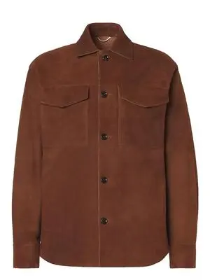 LARDINI Suede Jacket - Brown