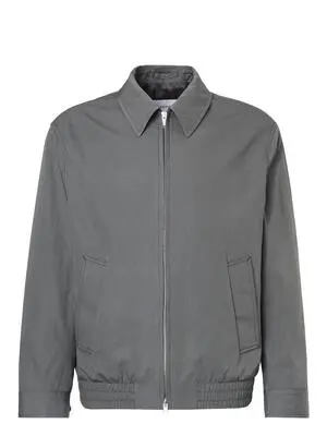 LARDINI Cotton And Silk Blouson Jacket - Blue