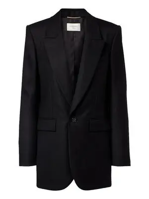 Saint Laurent Cashmere Double-breasted Blazer - Black