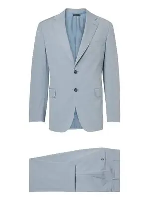 Brioni Trevi Cotton And Silk-blend Suit - Blue