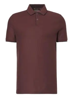 Loro Piana Brentwood Cotton-blend Piqué Polo Shirt - Burgundy