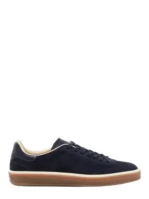 Loro Piana Leather-trimmed Suede Sneakers - Blue