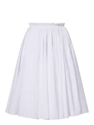 Ami Corolla Gathered Midi Skirt - White
