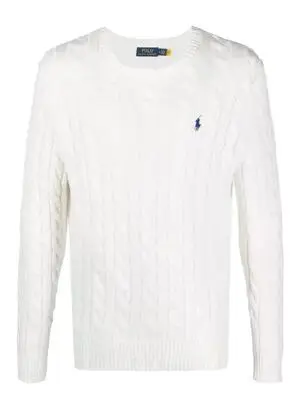 Polo Ralph Lauren Cable-knit Crew-neck Sweater - White