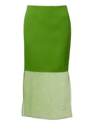 Khaite Sybil Layered Midi Skirt - Green