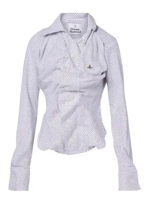 VIVIENNE WESTWOOD Striped Cotton-blend Poplin Shirt - Multicoloured