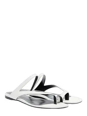 Khaite Aimee Leather Sandals - White