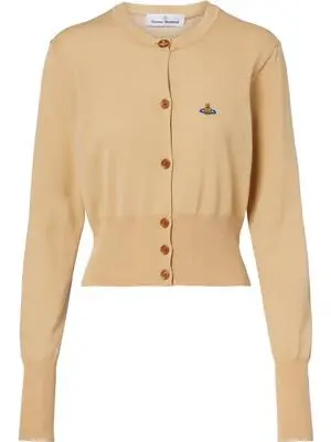 VIVIENNE WESTWOOD Bea Cropped Cotton Cardigan - Beige