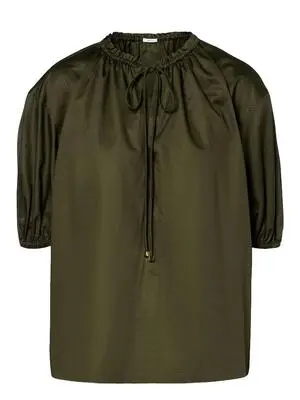 JOSEPH Nador Cotton Poplin Blouse - Green