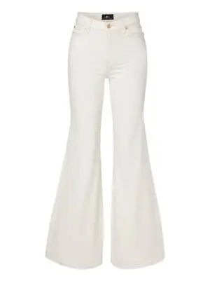 7 For All Mankind Panel Retro Flared Jeans - White