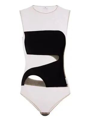 COURREGES Courrèges Satin And Tulle Bodysuit - Black
