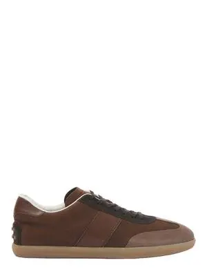 TOD'S Tabs Leather And Suede Sneakers Brown