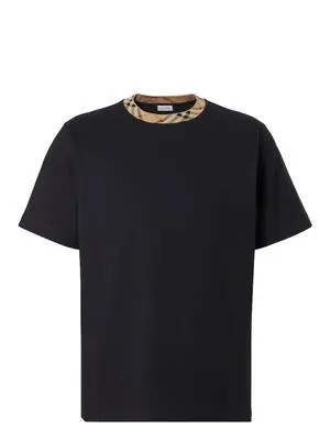 Burberry Check Cotton Jersey T-shirt - Black