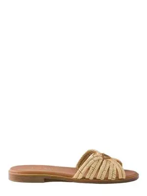 Prada Crochet Flat Sandals - Neutrals