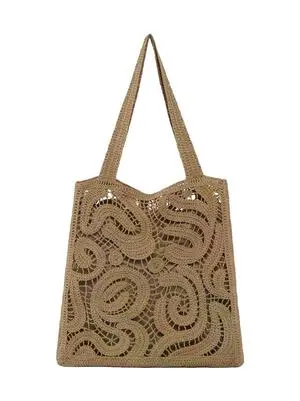 Pinko Crochet Shoulder Bag - Neutrals