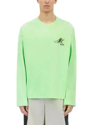 MSGM Long-sleeved Print T-shirt - Green