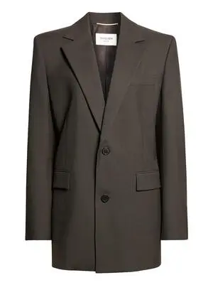 Saint Laurent Single-breasted Wool Jacket - Khaki