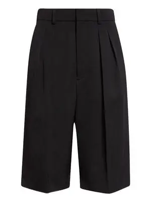 Saint Laurent High-waist Wool Bermuda Shorts - Noir