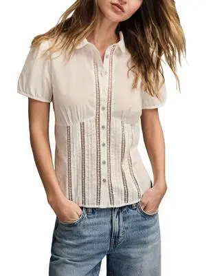 Lucky Brand Pintuck Button-up Shirt - White