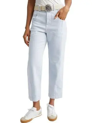 Eleventy Garment-dyed Flare Leg Bull Denim Jeans - 130 Sky Blue