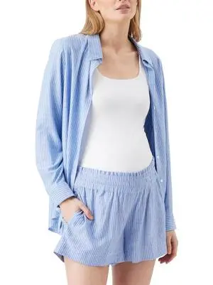 RIPE MATERNITY Abby Stripe Shirt - Blue/white