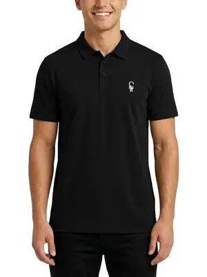 DALIX Astronaut Midweight Short Sleeve Polo Shirt - Black