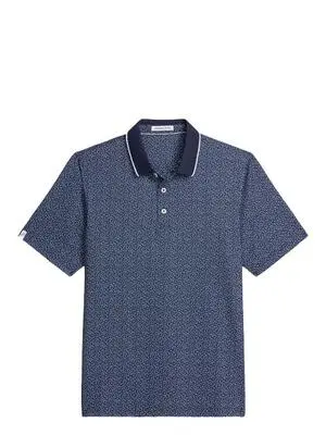ASHWORTH GOLF Micro Floral Polo - Driver Navy/white/horizon
