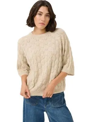 KAFFE Malene Half Sleeve Pullover - Feather Gray Melange