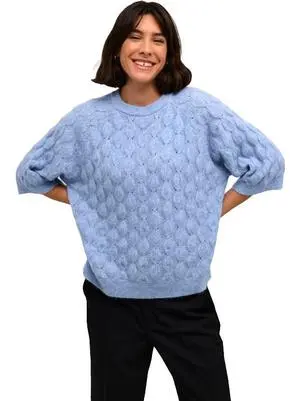 KAFFE Malene Half Sleeve Pullover - Vista Blue Melange