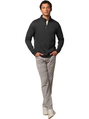 ASHWORTH GOLF Terry Twillback 1/4 Zip Performance Top - Black