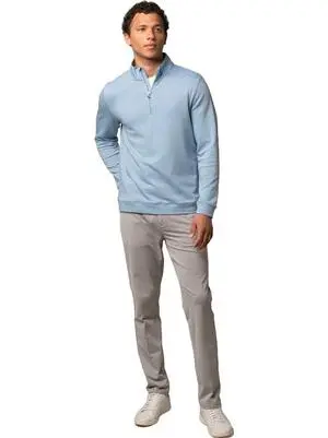 ASHWORTH GOLF Terry Twillback 1/4 Zip Performance Top - Chambray