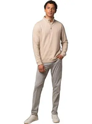ASHWORTH GOLF Terry Twillback 1/4 Zip Outerwear - Oatmeal Heather