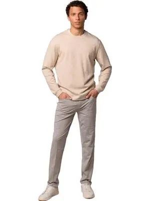 ASHWORTH GOLF Terry Twillback Crewneck - Oatmeal Heather
