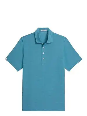 ASHWORTH GOLF Houndstooth Polo - Poseidon/atlantis