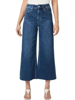 Paige Anessa Raw Hem Wide Leg Jeans - Venetian Breeze