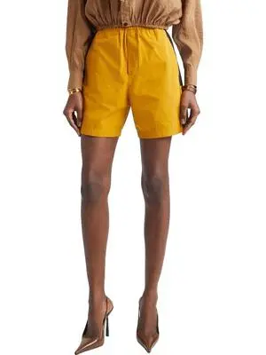Saint Laurent Cassandre Bicolor Bermuda Shorts Curry/noir