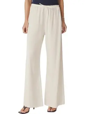 Splendid Valerie Drawstring Wide Leg Pants - Shell White