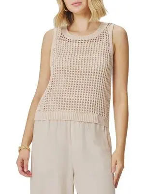 Splendid Camellia Open Knit Sleeveless Sweater Fawn Beige