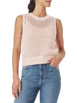 Splendid Camellia Open Knit Sleeveless Sweater Rose Petal Pink