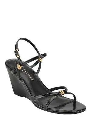 Marc Fisher Faithy Slingback Wedge Sandal - Black