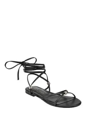 Marc Fisher Este Ankle Wrap Sandal - Black