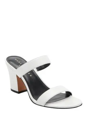 Marc Fisher Jessey Leather Slide Sandal Ivory