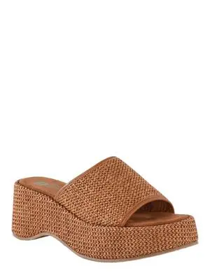 Bc Footwear Platform Wedge Slide Sandal - Tan