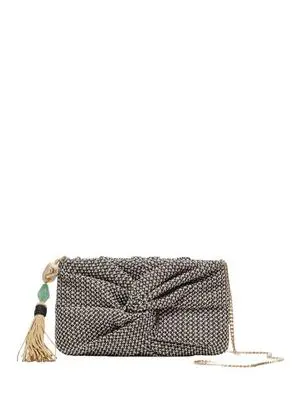 Dolce Vita Elowen Raffia Clutch - Black