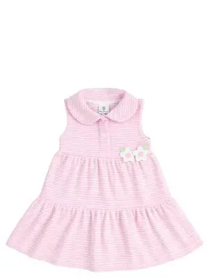 FLORENCE EISEMAN Stripe Terry Dress With Flowers - Pink/white