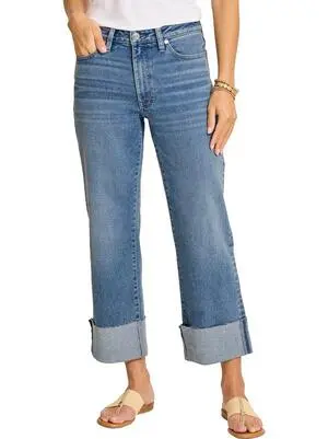 Tommy Bahama Cuffed Relaxed Crop Straight Leg Jeans - Costa Nova Wash