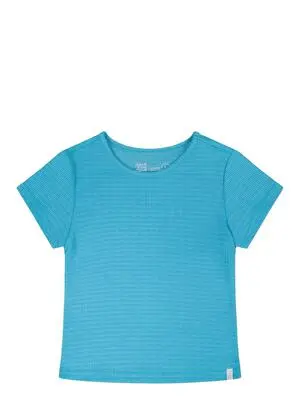 DEUX PAR DEUX Relaxed Straight Fit Crinkle Jersey Short Sleeve T-shirt - Blue
